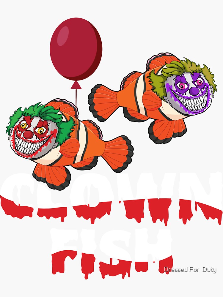 "Scary Clown Fish Creepy Smile Horror Halloween Costume Gift" Sticker ...