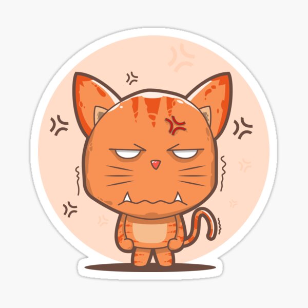 "Angry Cat" Sticker for Sale by Darwin15 | Redbubble