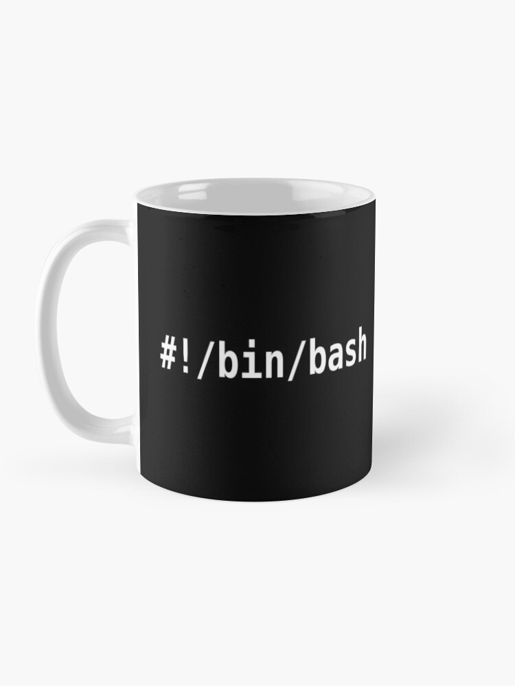 bin/bash - White Text Design for Command Line Hackers" Mug by ramiro ...