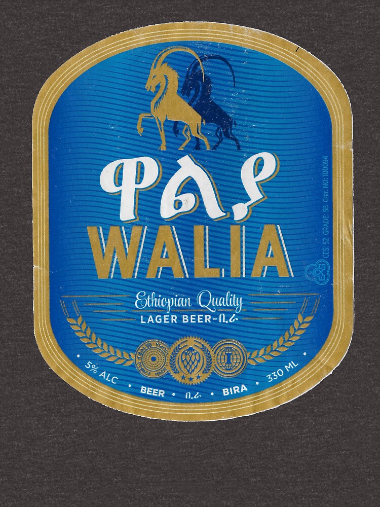 "Walia Beer, Ethiopia" T-shirt for Sale by mbalax | Redbubble | walia t ...