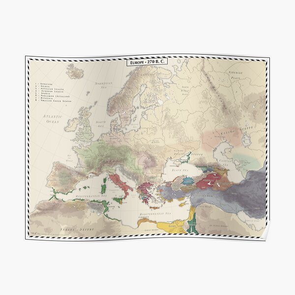 "Europe 270 BC" Poster by Cyowari | Redbubble