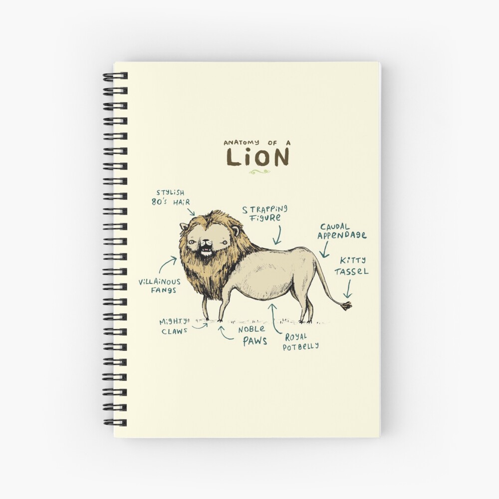 "Anatomy of a Lion" Spiral Notebook for Sale by SophieCorrigan | Redbubble