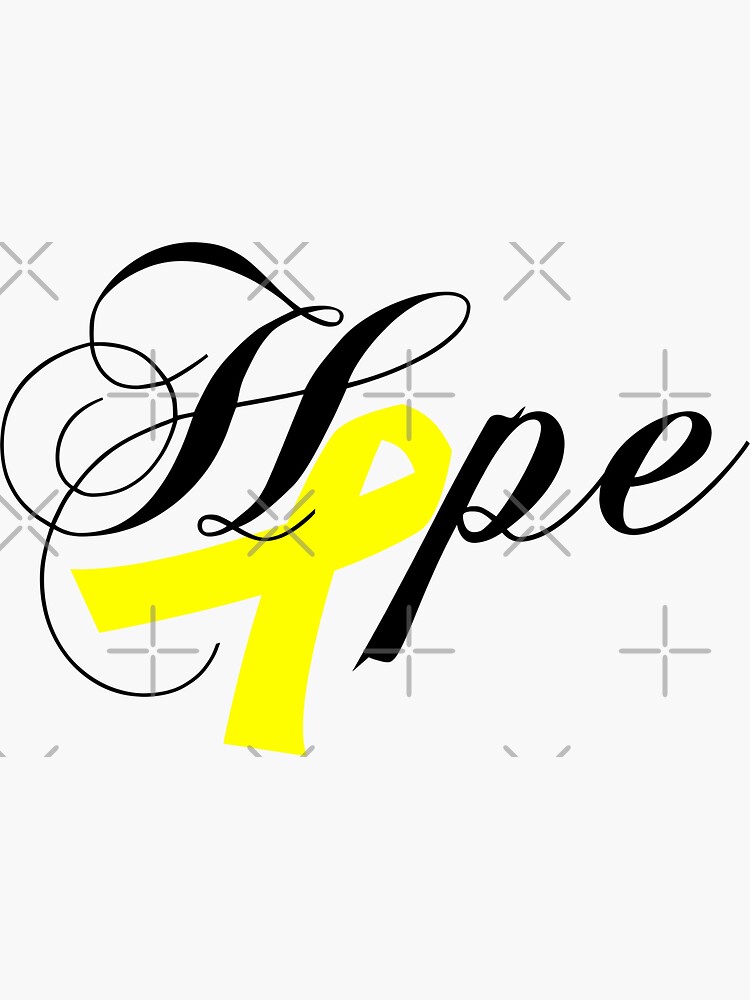 "Hope Yellow Awareness Ribbon" Sticker by BeautifulFaith | Redbubble