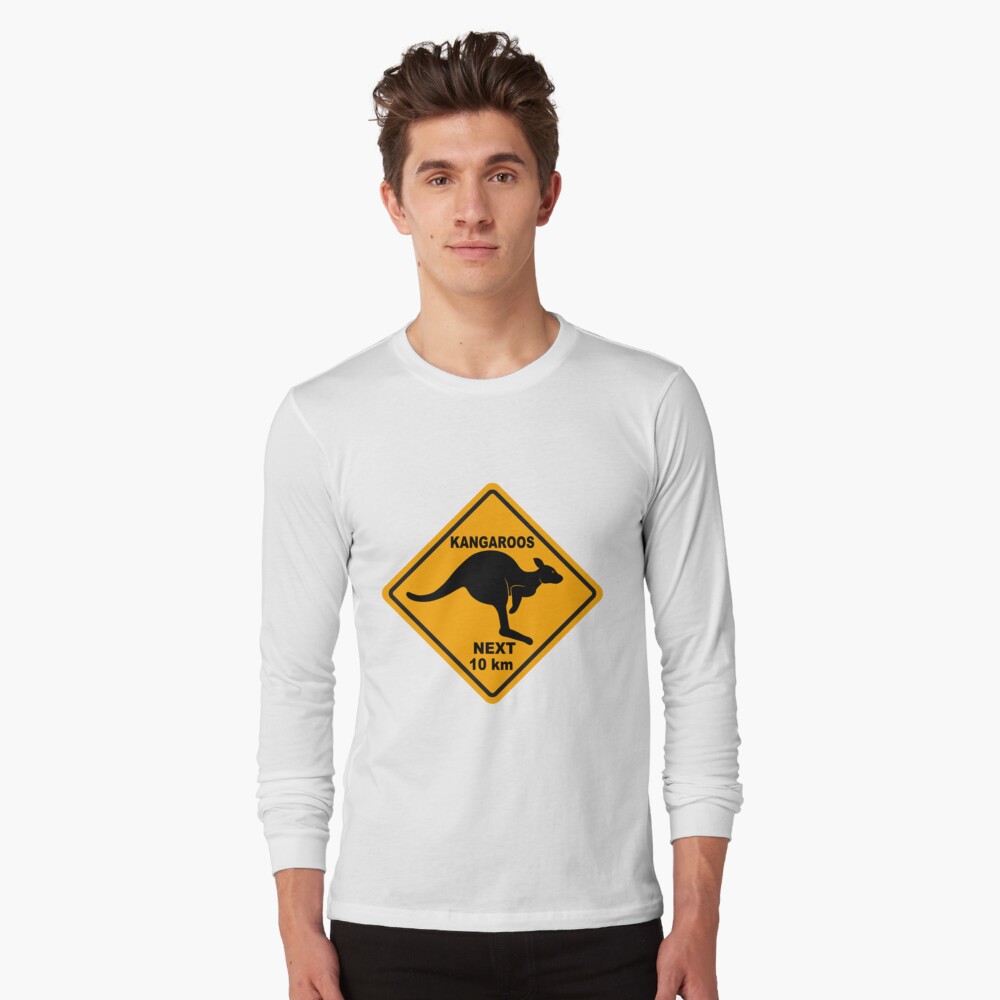 "Kangaroos Next 10 km Sign" Sticker for Sale by Wombania | Redbubble