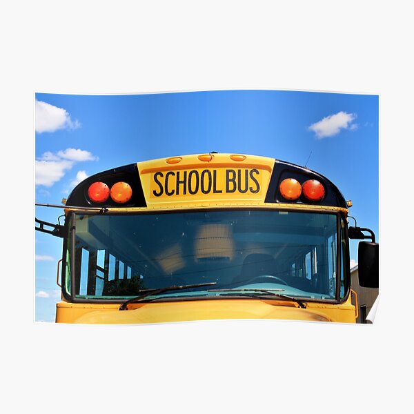 "School Bus With Amber Warning and Red Stop Lights" Poster for Sale by ...