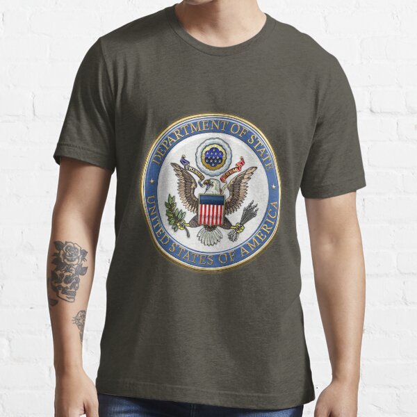 "U.S. Department of State - DoS Emblem over American Flag" T-shirt for ...
