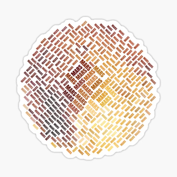 "Planet Mars Word Cloud" Sticker for Sale by ukufiti | Redbubble