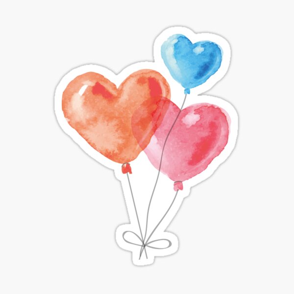 "heart balloons" Sticker for Sale by Pennycoolcat | Redbubble