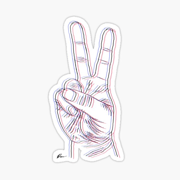 hand gesture art Peace love joy sticker hand sign peace sign language ...