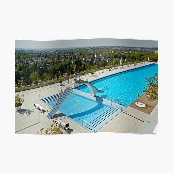 "Swimming Pool "Opelbad" from 1934 in Wiesbaden, Germany" Poster by dd ...