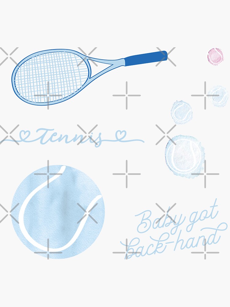 "Light Blue Watercolor Tennis Sticker Pack" Sticker for Sale by The ...