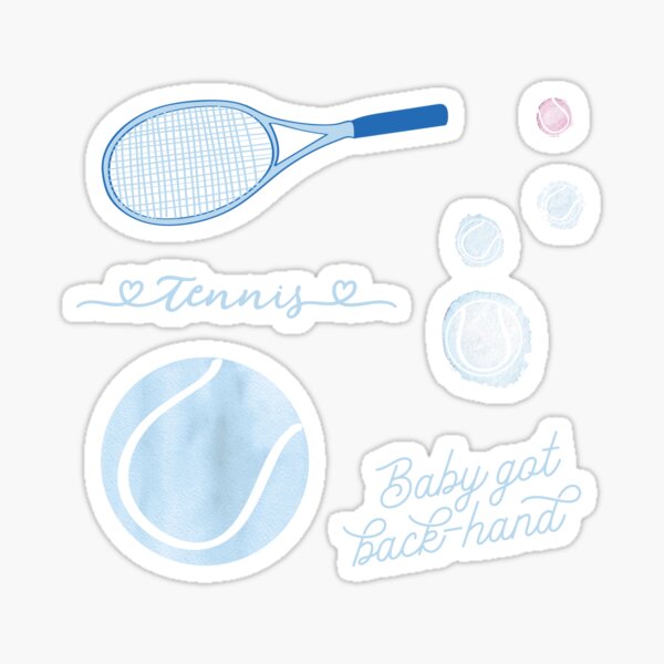 "Light Blue Watercolor Tennis Sticker Pack" Sticker for Sale by The ...