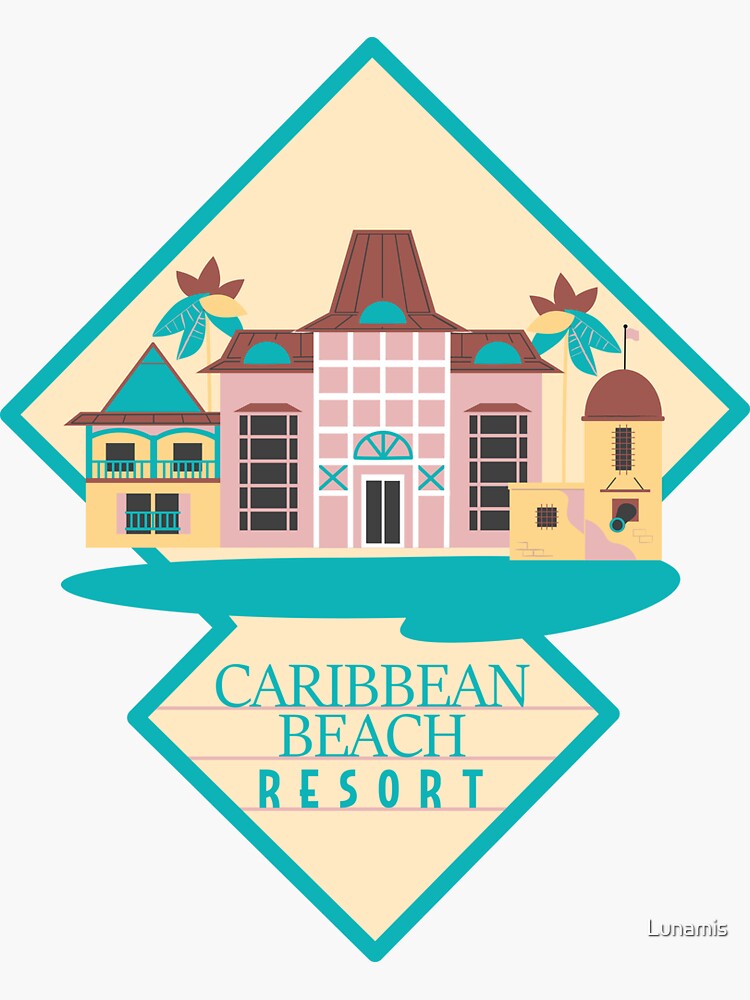 "Caribbean Beach Resort " Sticker for Sale by Lunamis | Redbubble