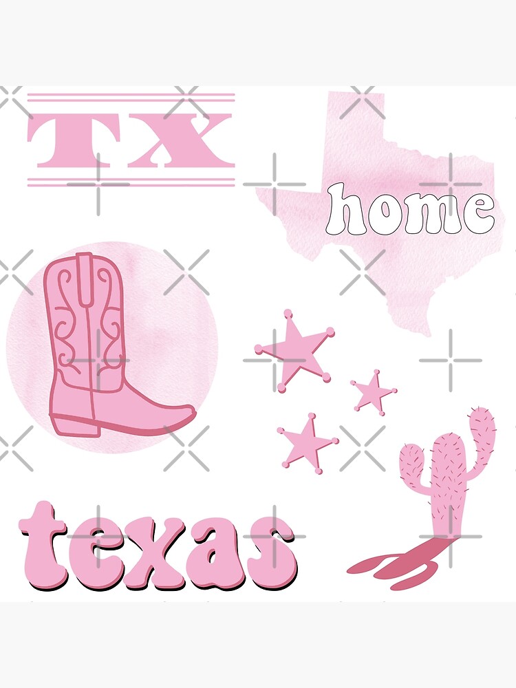 " Pink Watercolor Texas US State Sticker Pack" Poster by The-Goods ...