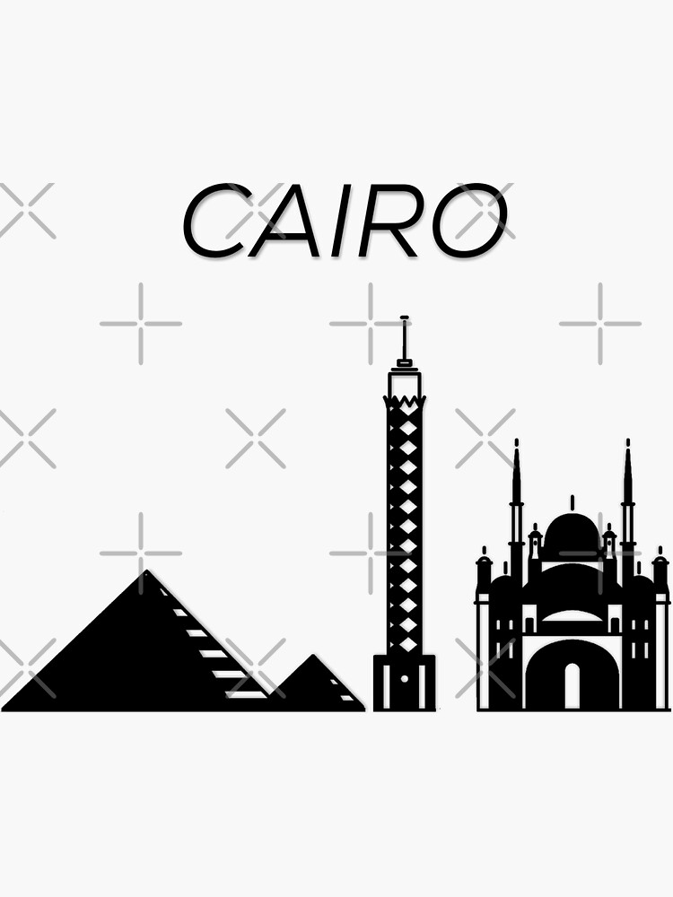 "Cairo Skyline, , Arab Republic of Egypt, Cairo clip Art," Sticker by ...