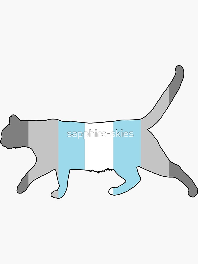 "Demiboy Pride Cat Silhouette" Sticker for Sale by sapphire-skies ...