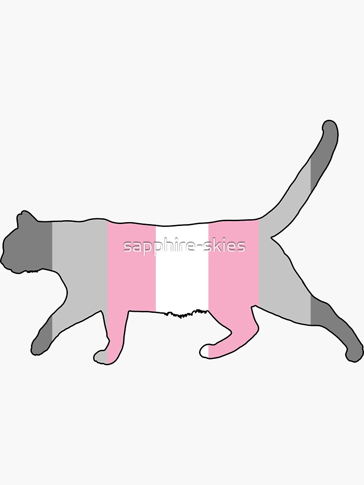 "Demigirl Pride Cat Silhouette" Sticker for Sale by sapphire-skies ...