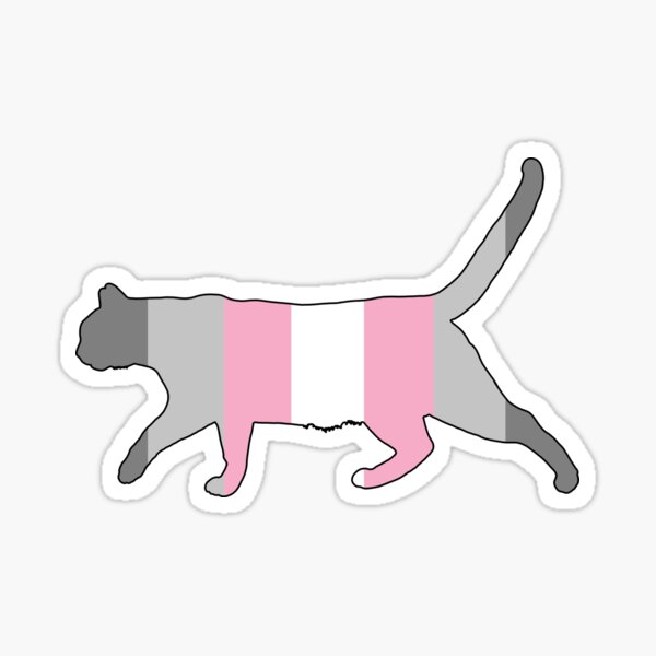 "Demigirl Pride Cat Silhouette" Sticker for Sale by sapphire-skies ...
