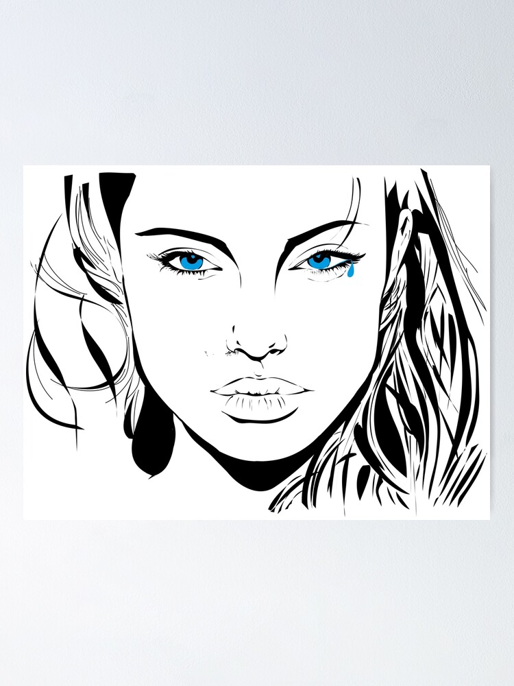 "Angeline Jolie drawing." Poster for Sale by emphatic | Redbubble