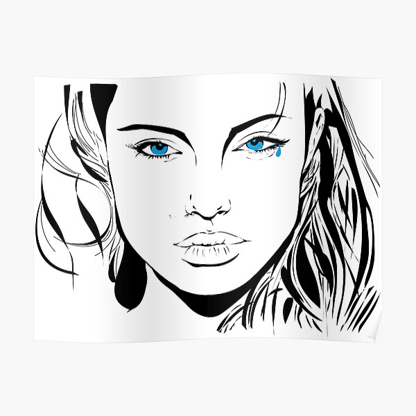 "Angeline Jolie drawing." Poster for Sale by emphatic | Redbubble