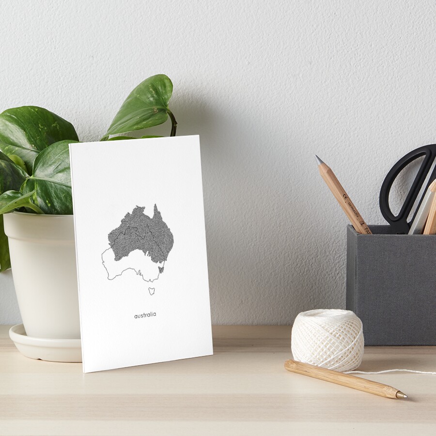 "Tabula Rasa Australian Map" Art Board Print by trasaDesigns | Redbubble