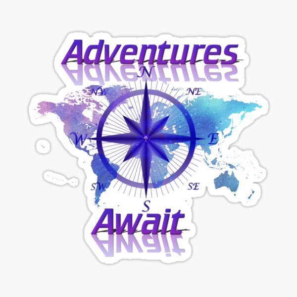 Adventures Await In Purple Sticker By Jaded Opals Vcp Redbubble