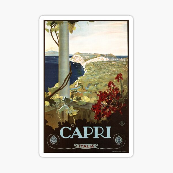 "CAPRI ITALIA Travel Advertising Wall Art Vintage Italian Art Deco ...
