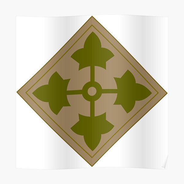 "Fourth Infantry Division Insignia" Poster by Spacestuffplus | Redbubble