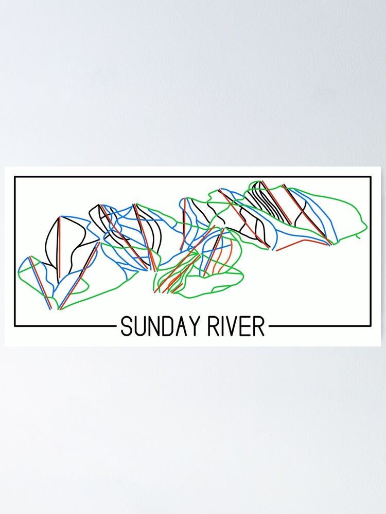 "Sunday River Colored Trail Map" Poster by ChasingGnarnia | Redbubble