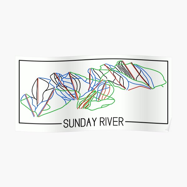 "Sunday River Colored Trail Map" Poster by ChasingGnarnia | Redbubble
