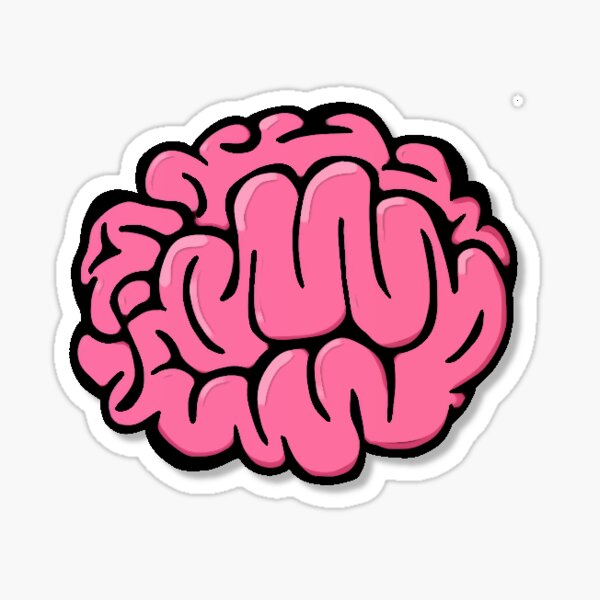 "Cartoon Brain" Sticker for Sale by kaaatlynnn | Redbubble
