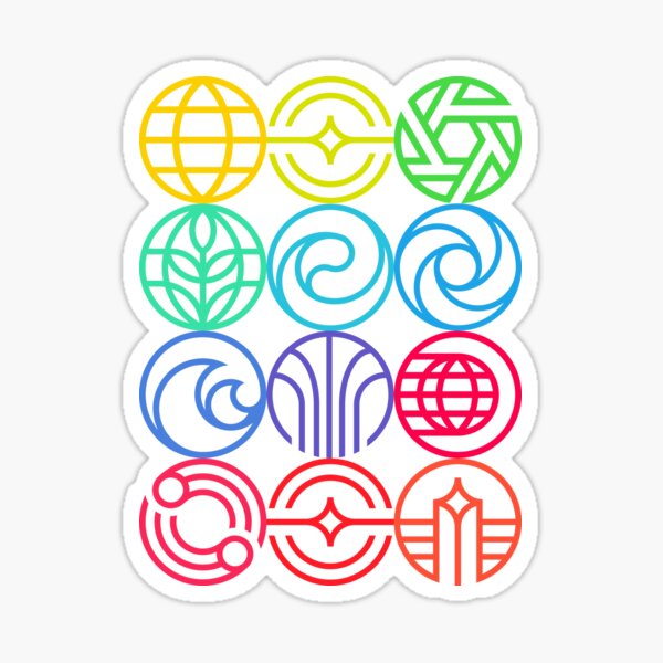 Pegatina «Nuevos logotipos de Epcot» de FinnFromNY | Redbubble