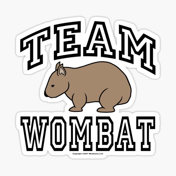 "Team Wombat Logo in Black" Sticker for Sale by Wombania | Redbubble