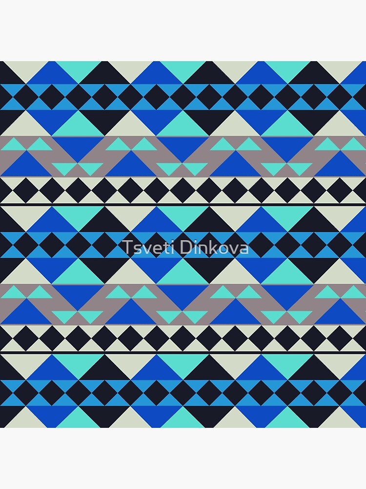 " Mayan Pattern Blue" Poster for Sale by Cveta | Redbubble