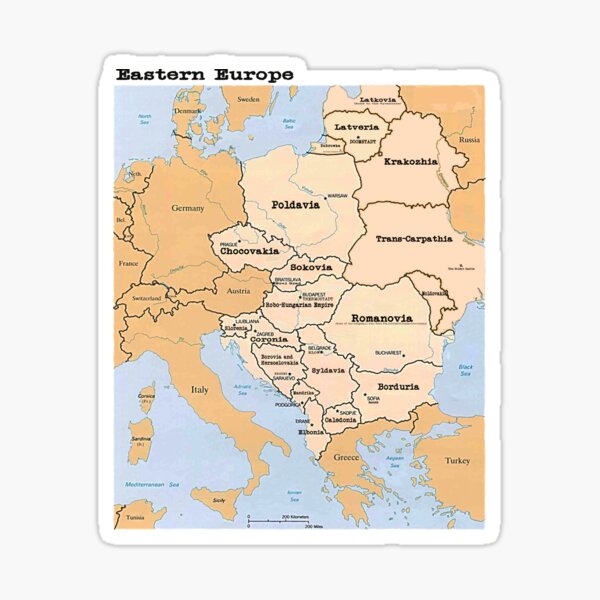 "Eastern Europe Map" Sticker for Sale by 300Spikes | Redbubble