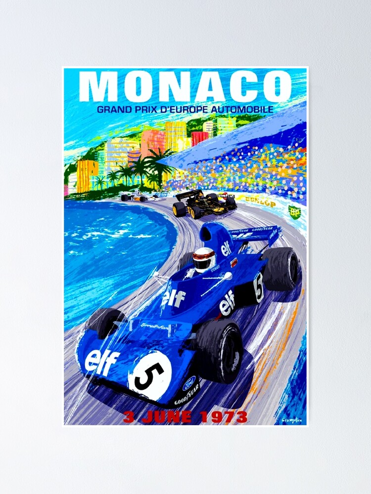 "MONACO GRAND PRIX Vintage Auto Racing Print" Poster for Sale by ...