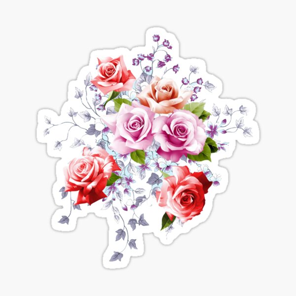 "rose bouquet" Sticker for Sale by Pennycoolcat | Redbubble