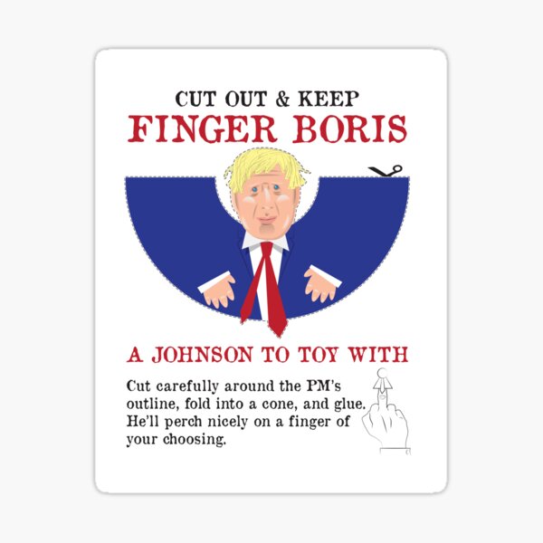 "CUT OUT JOHNSON FINGER PUPPET" Sticker for Sale by Peskimo | Redbubble