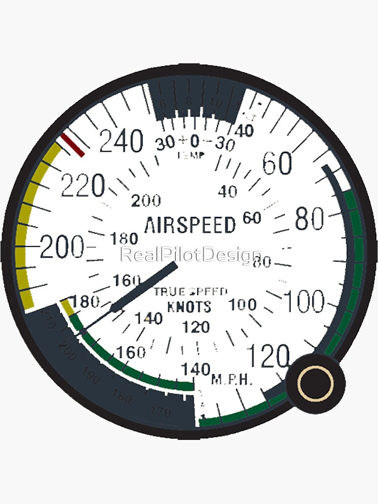"Airplane Airspeed Indicator Flight Instruments Sticker" Sticker for ...