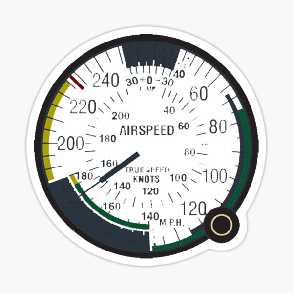 "Airplane Airspeed Indicator Flight Instruments Sticker" Sticker for ...