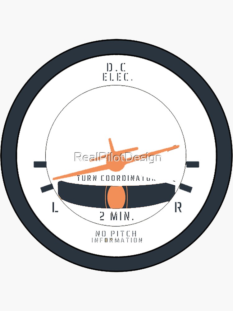 "Turn & Bank Indicator Flight Instruments Sticker" Sticker for Sale by ...