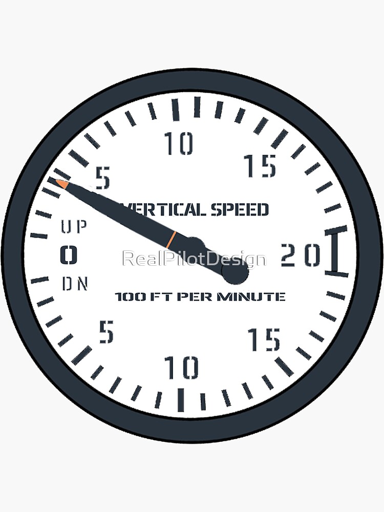 "Vertical Speed Indicator VSI Flight Instruments Sticker" Sticker for ...