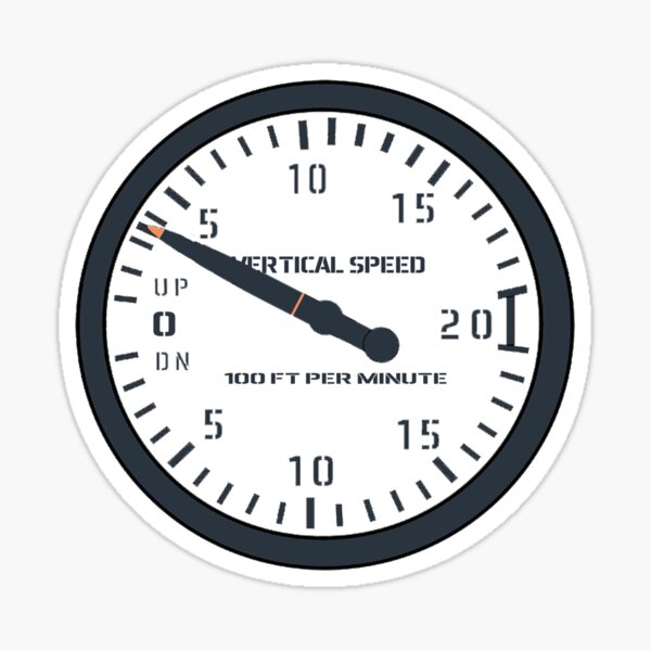 "Vertical Speed Indicator VSI Flight Instruments Sticker" Sticker for ...