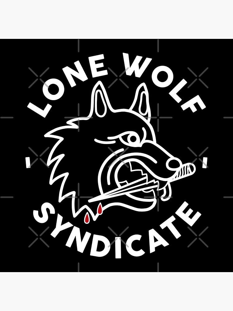 "LONE WOLF SYNDICATE" Sticker by marcrave | Redbubble