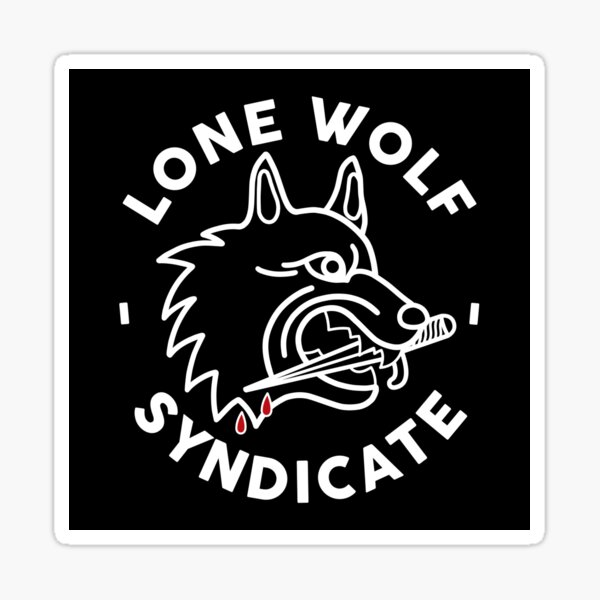 "LONE WOLF SYNDICATE" Sticker by marcrave | Redbubble