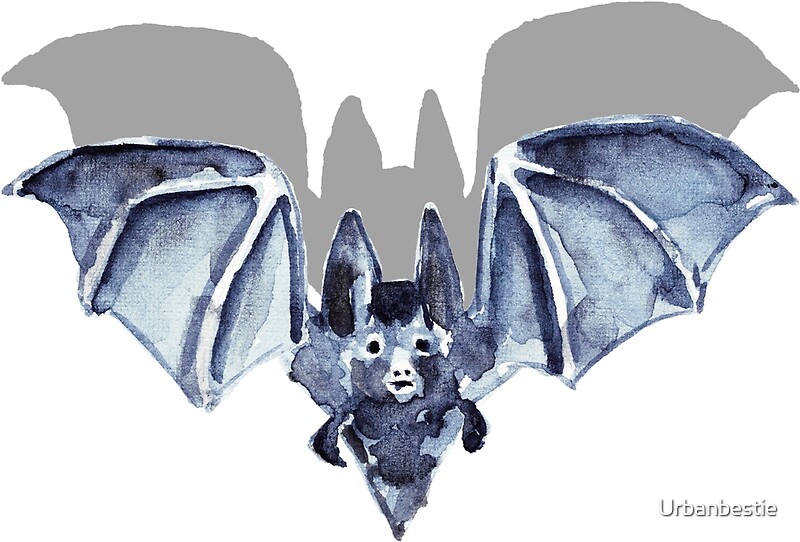 "Flying Bat Vampire Dracula relative Halloween watercolor " by ...
