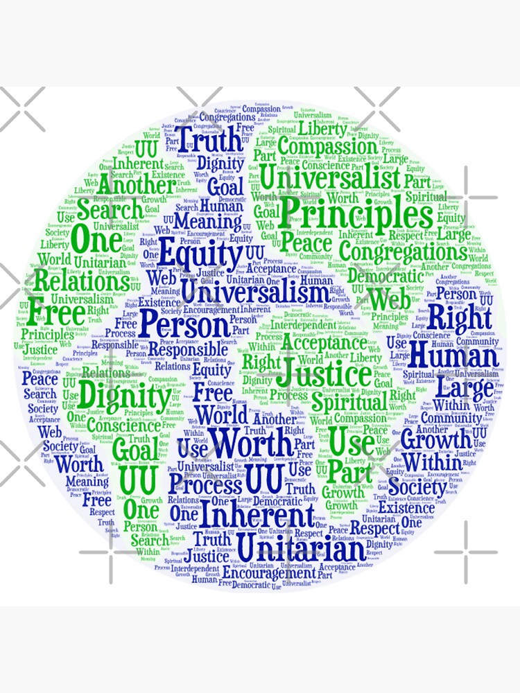 "UU Principles World Word Art" Sticker for Sale by gwinna | Redbubble