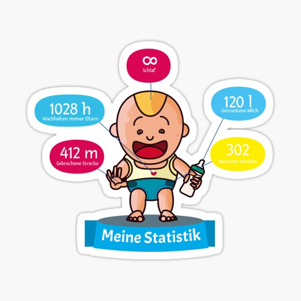 "Baby Stats Baby Body Longarm Stickers 09630" Sticker for Sale by ...