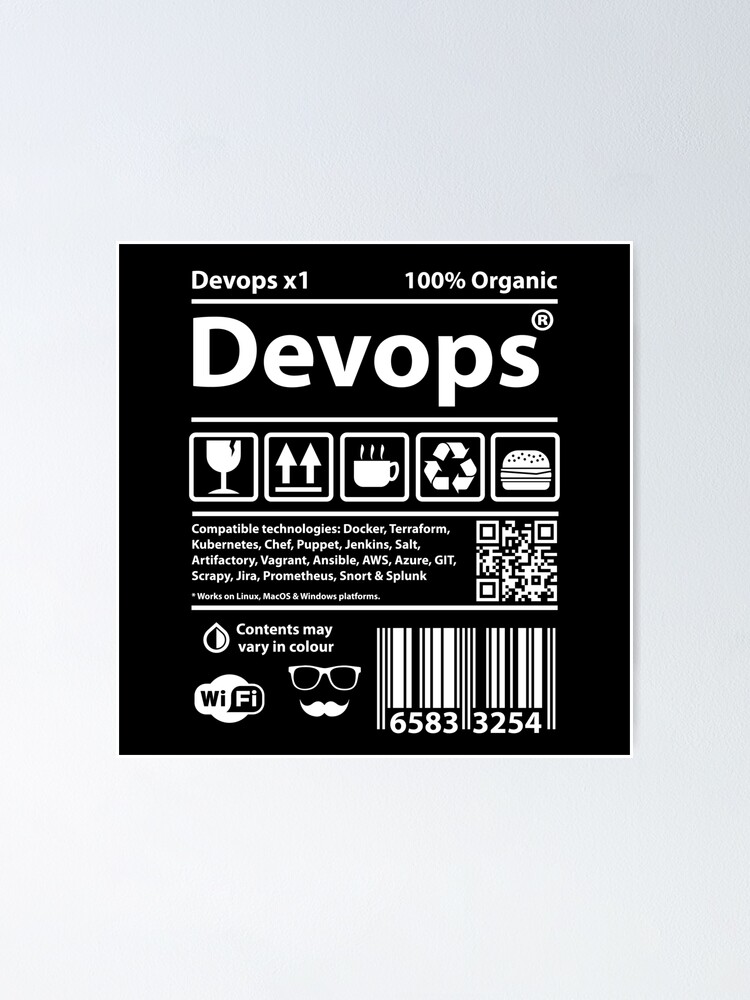 "Devops Barcode" Poster by Caldofran | Redbubble