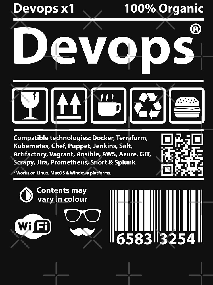 "Devops Barcode" T-shirt for Sale by Caldofran | Redbubble | stack overflow t-shirts - barcode t ...